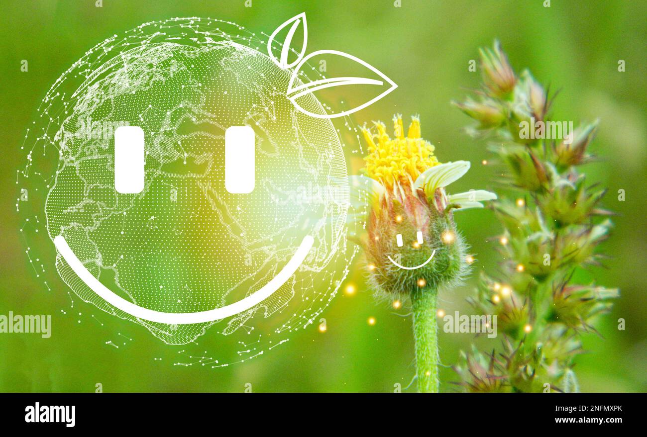 concept of green world without pollution Stock Photo - Alamy