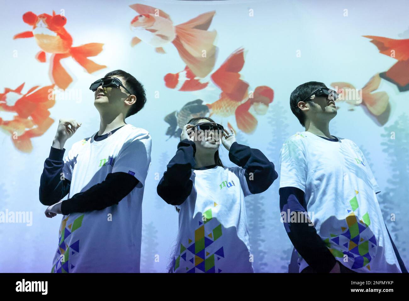 Year two students of Creative Arts (from left) Tsang Shing, Hannah Wong ...