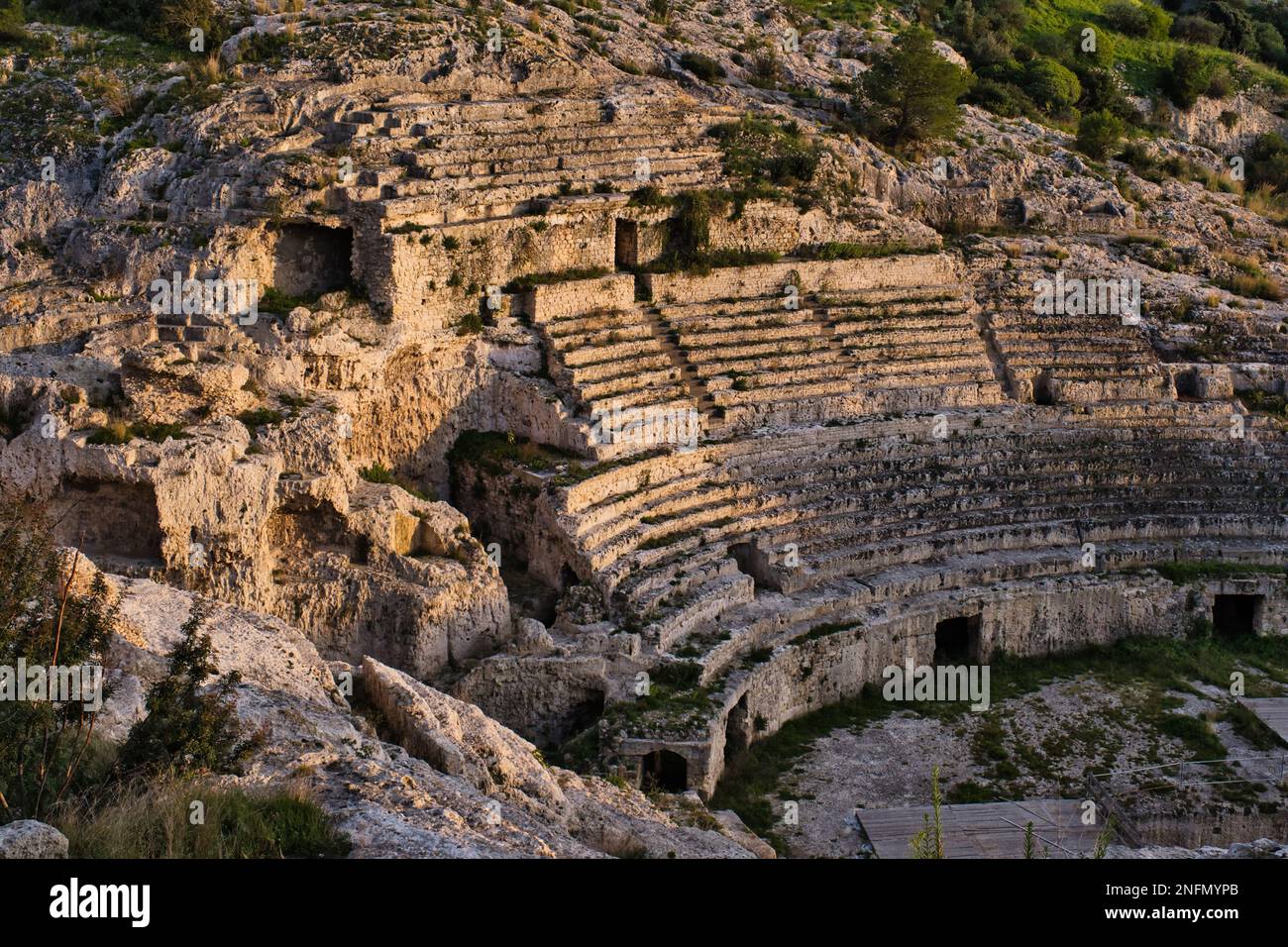 View of the roman amphitheatre in Cagliari Stock Photo - Alamy