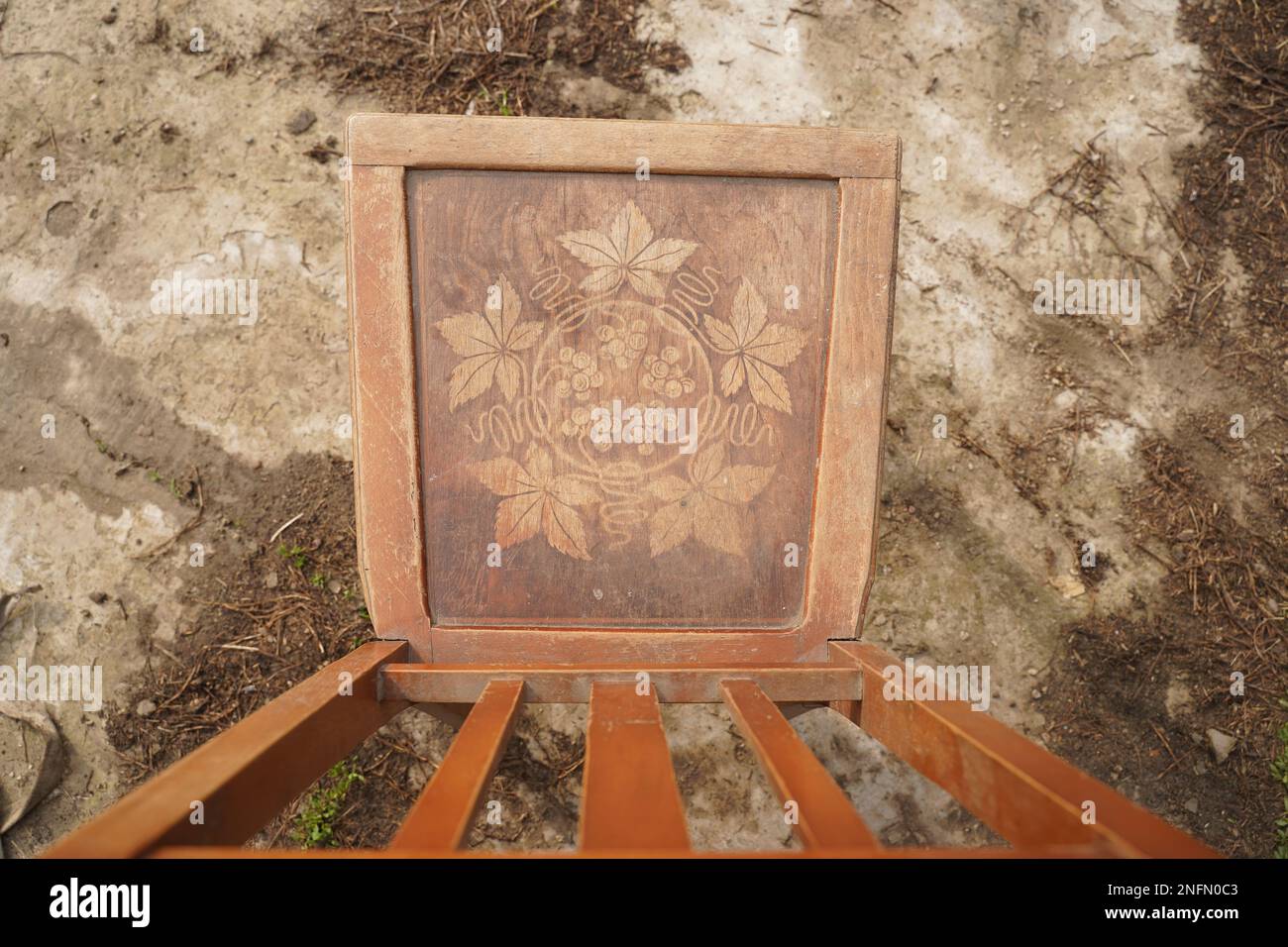 Old chair. Top view. Vintage Stock Photo - Alamy