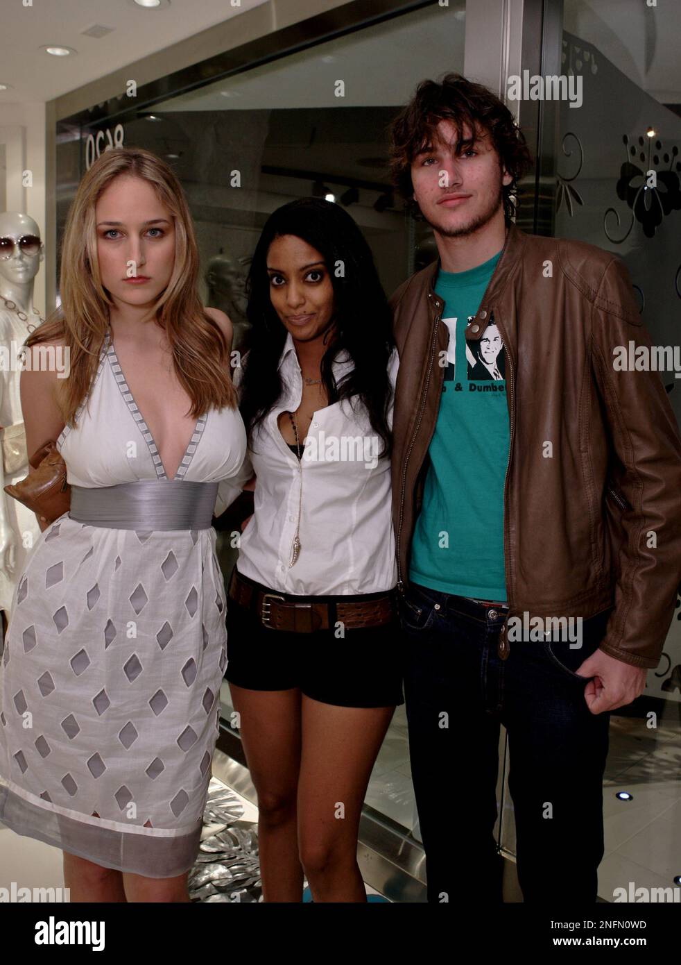 Actress Leelee Sobieski, left, and unidentified guests attend the ...