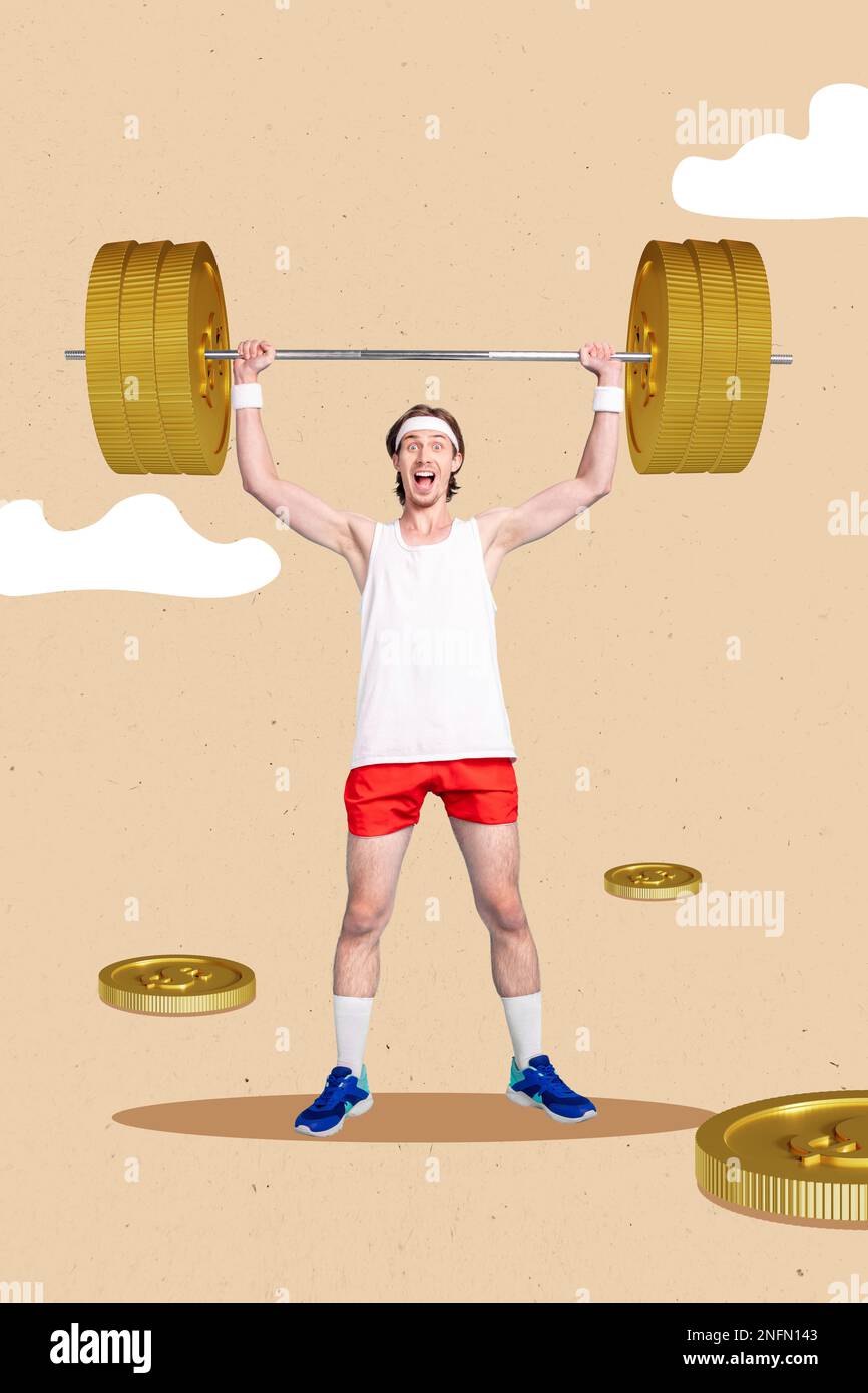 Creative 3d photo artwork graphics collage painting of funny sportive ...