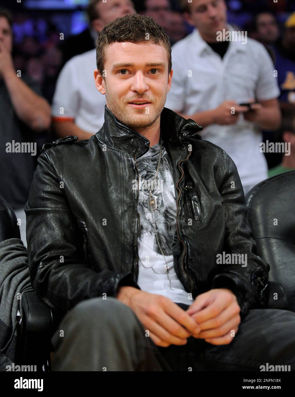 Justin Timberlake watches Game 4 of the NBA basketball finals Thursday ...