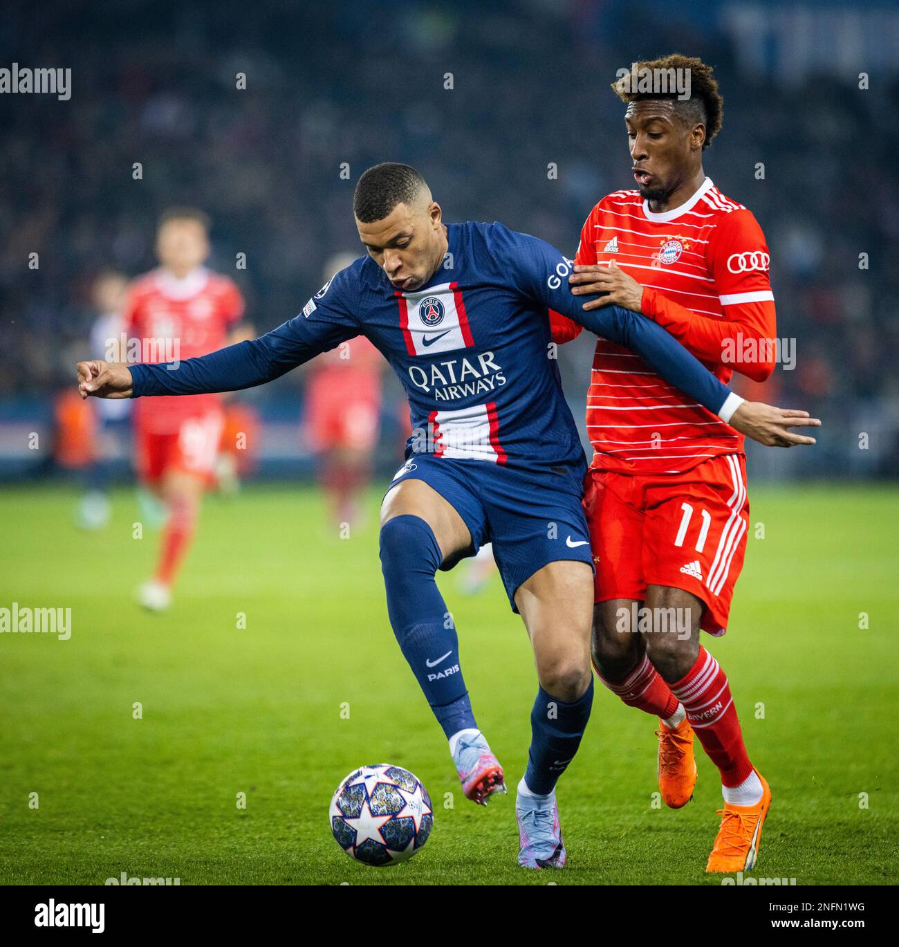 Paris, France. 14th Feb, 2023. Kylian Mbappe (PSG) Kingsley Coman ...