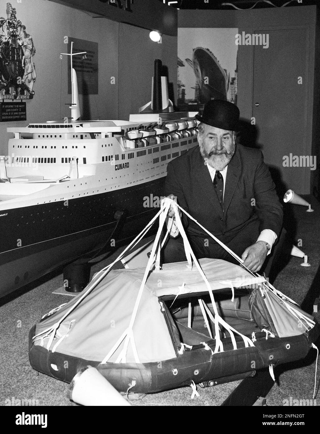 Captain E. Warwick, captain of the new Cunard luxury liner Queen ...