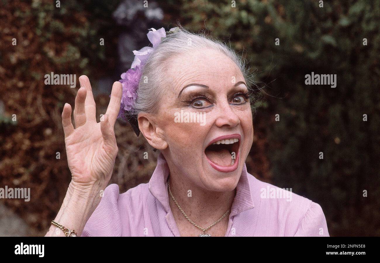 Comedienne Phyllis Diller poses during an interview at her home in ...