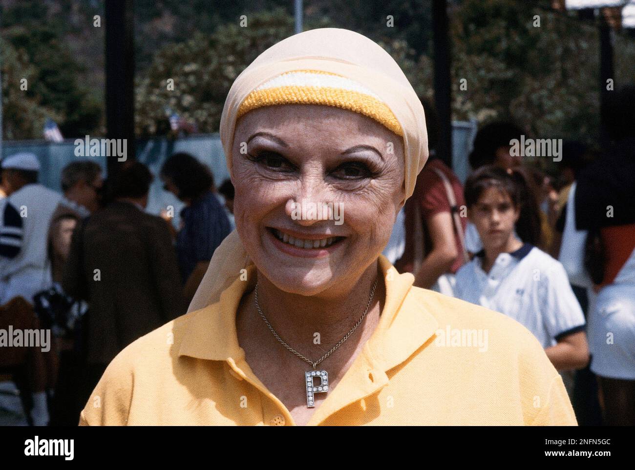 Comedian Diller Phyllis shown at Charlton Heston Tennis Tournament at ...
