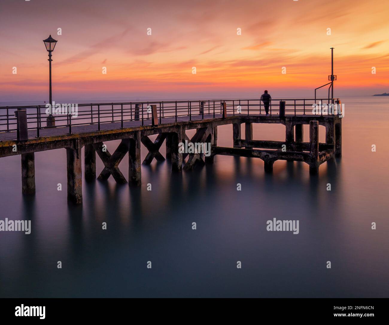 A long exposure of Victoria pier situated at the entrance to Portsmouth ...