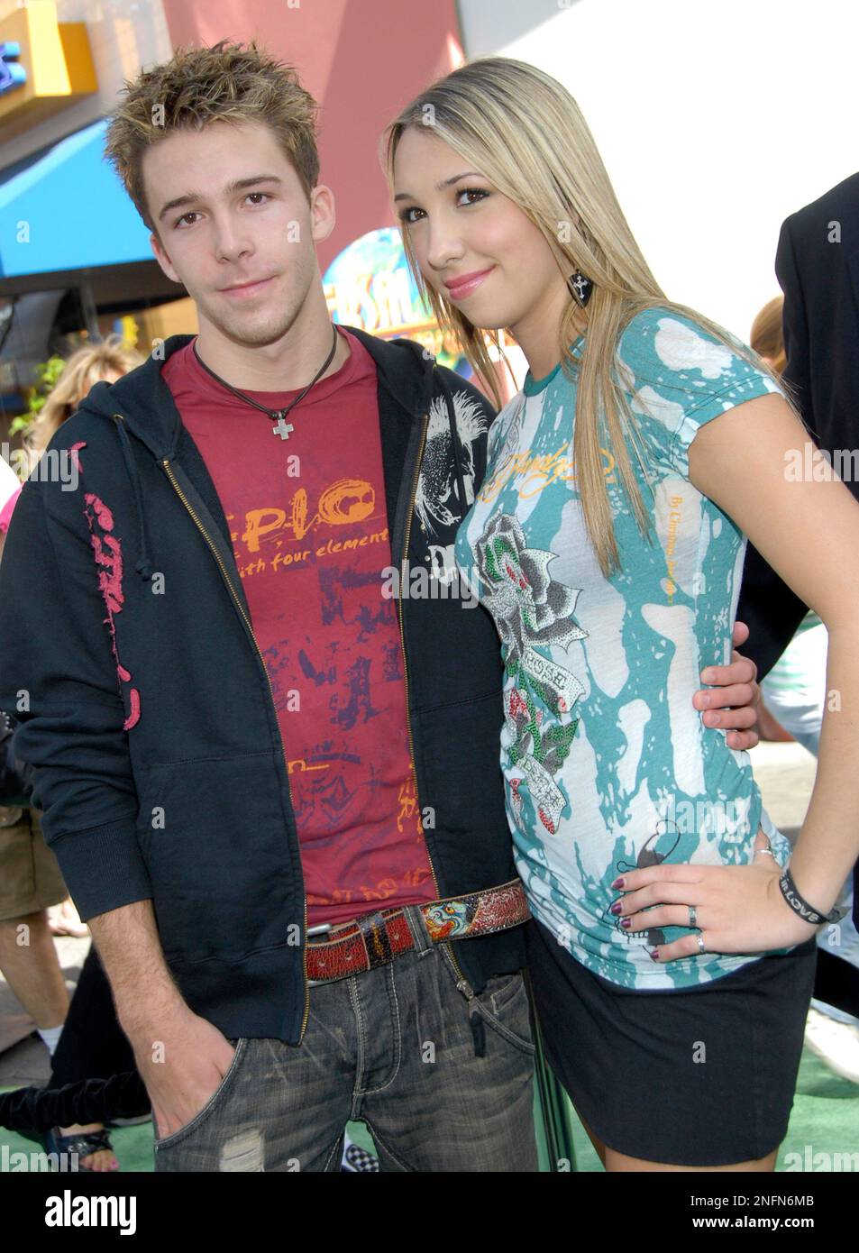 Actress Ashley Edner, right, and actor Bobby Edner pose on the press ...
