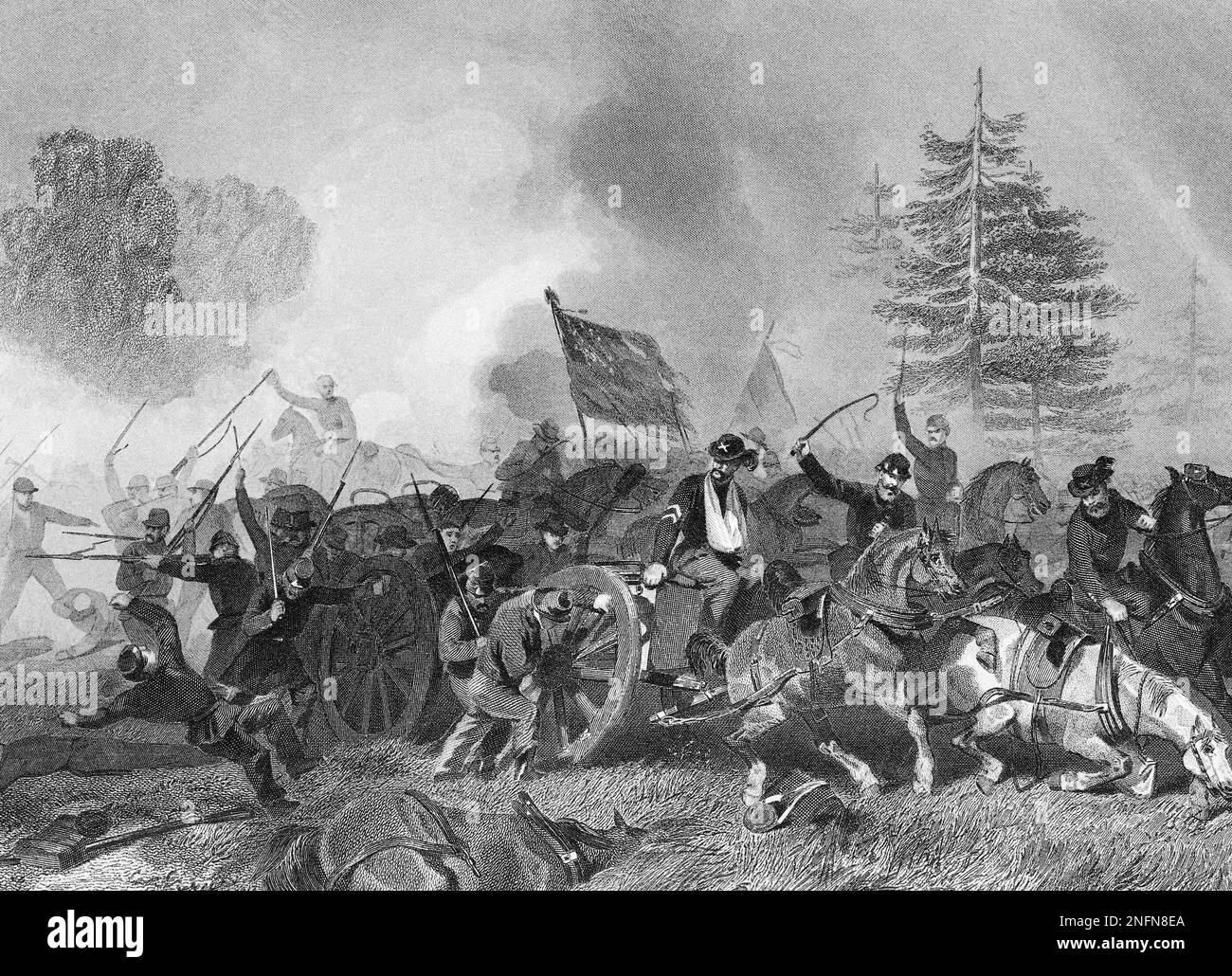 In this drawing by combat artist Alonzo Chappel, Union and Confederate ...