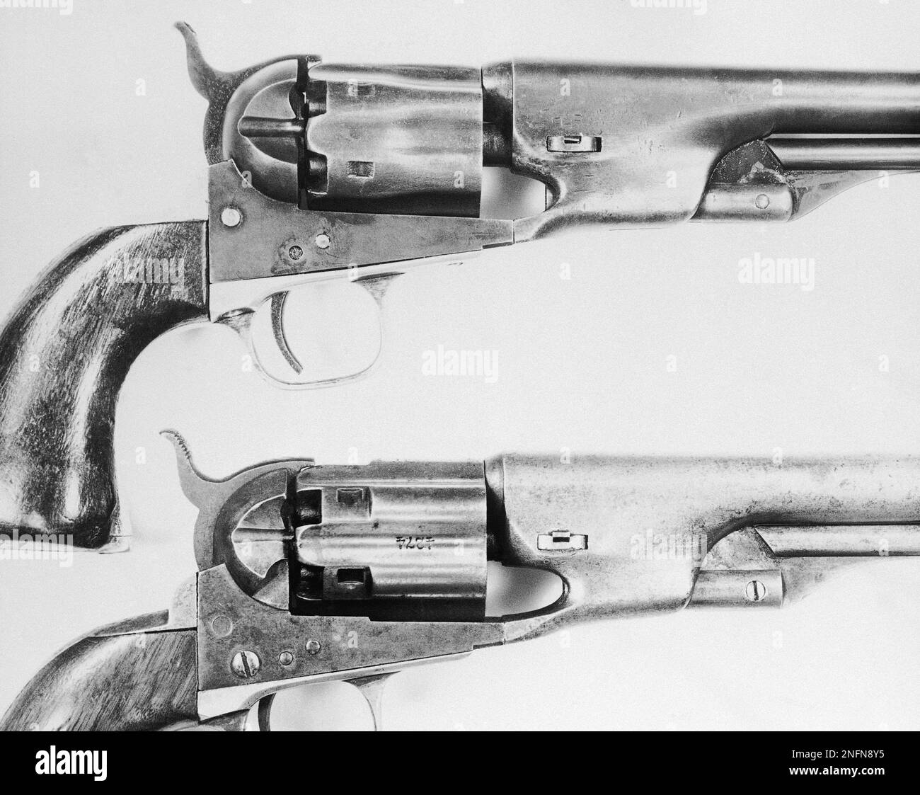 At top is a counterfeit gun with a fake cyclinder on a full fluted 1860 ...