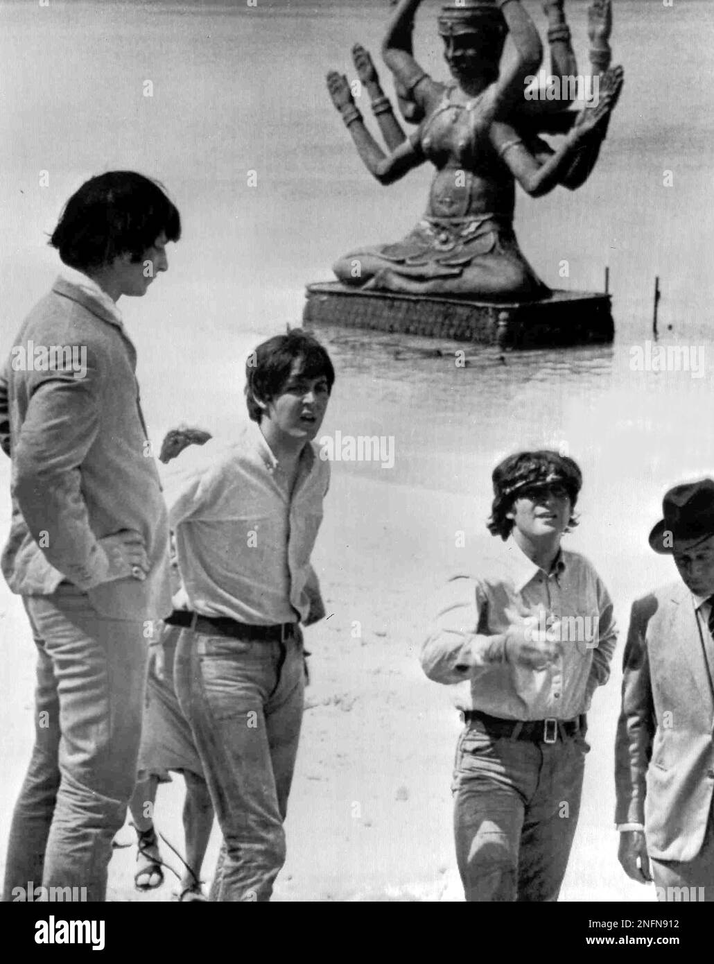 Ringo Starr, left, Paul McCartney and John Lennon, all members of the ...