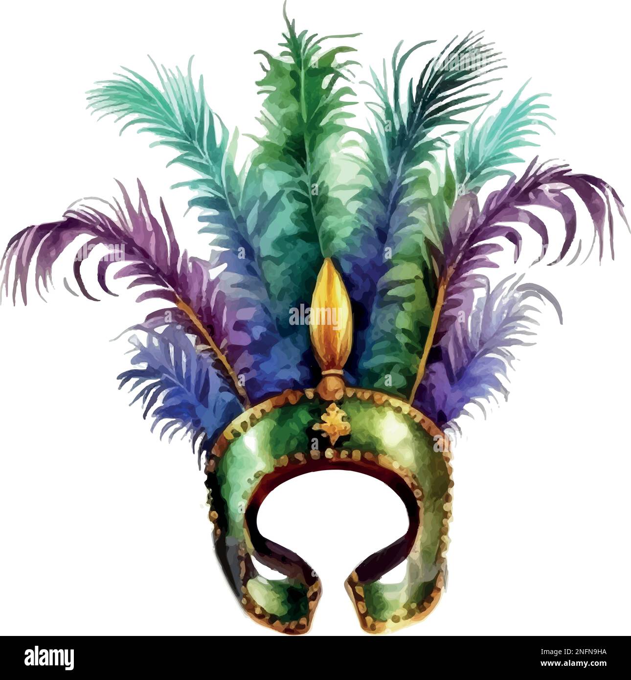 Carnival venetian mask from a splash of watercolor, colored drawing ...