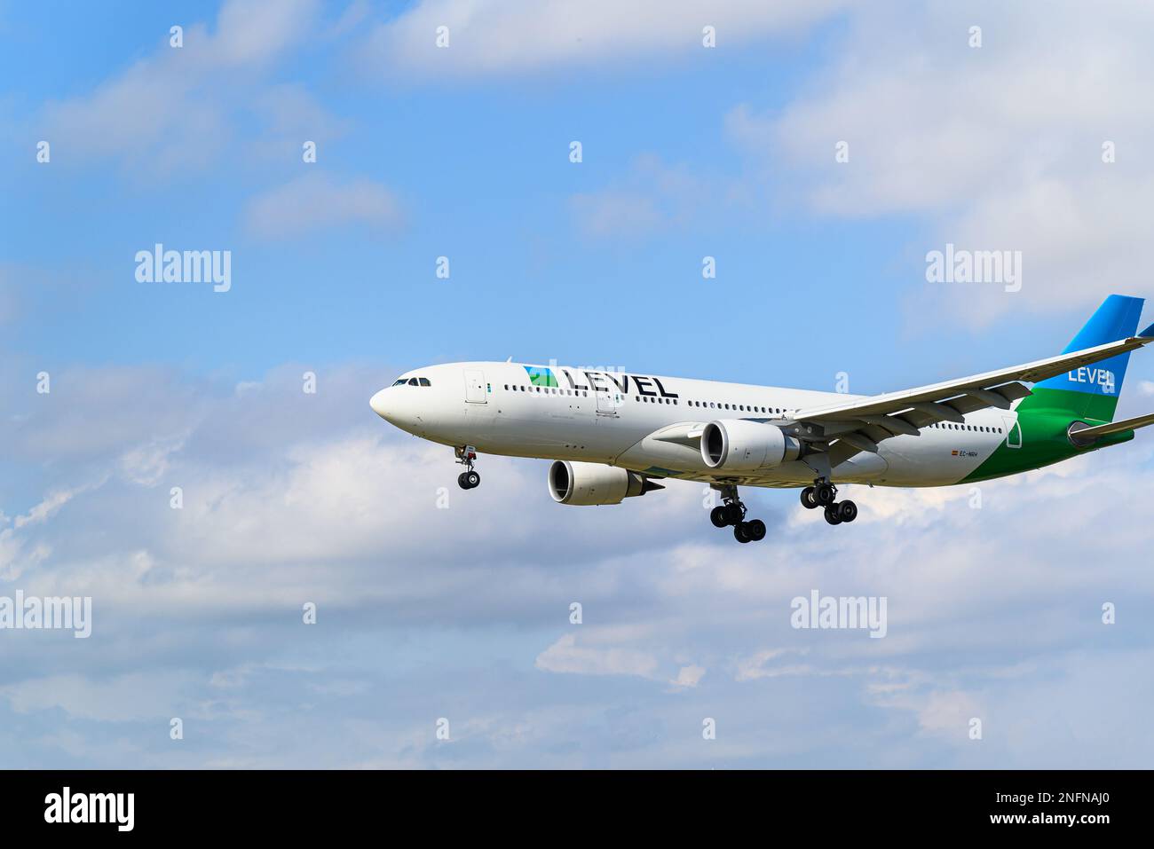 Barcelona, Spain; October 09, 2022: Level company Airbus A330 plane ...