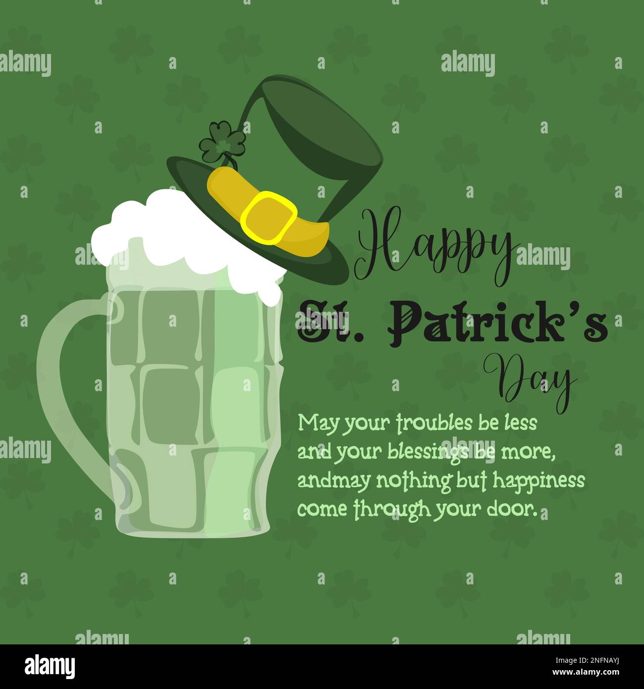Happy St. Patricks Day handwritten lettering quote for postcards ...