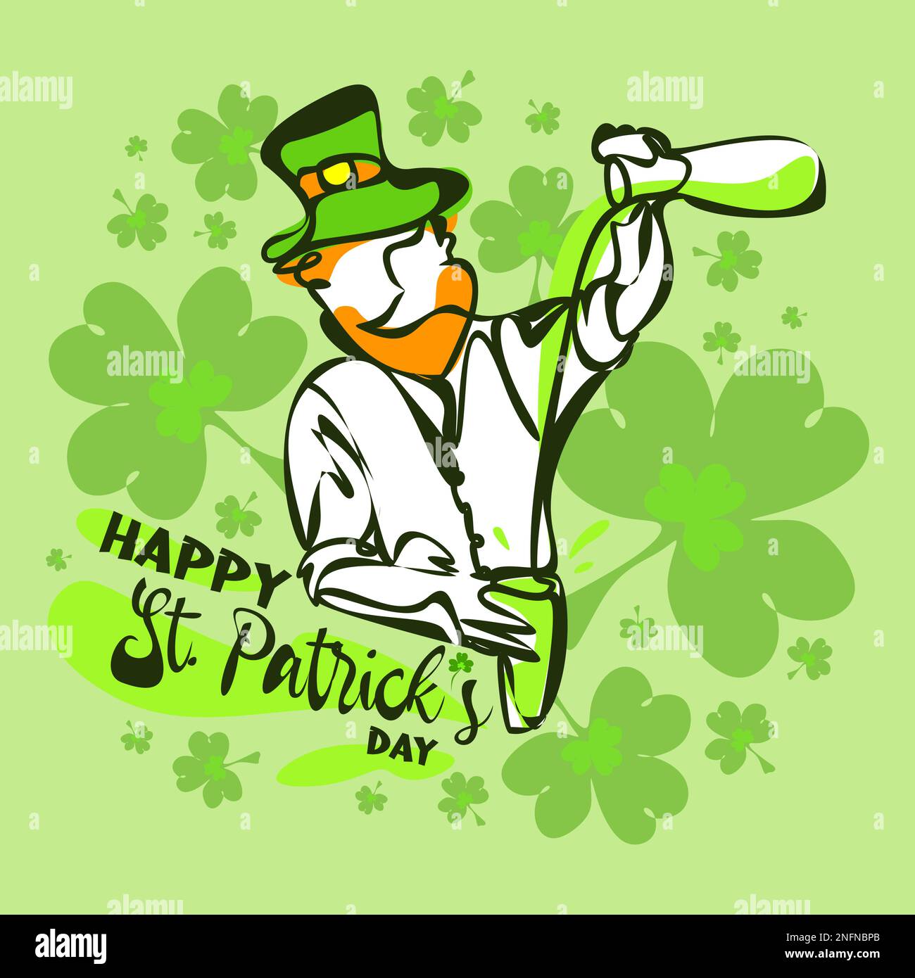 Happy St. Patricks Day handwritten lettering quote for postcards ...