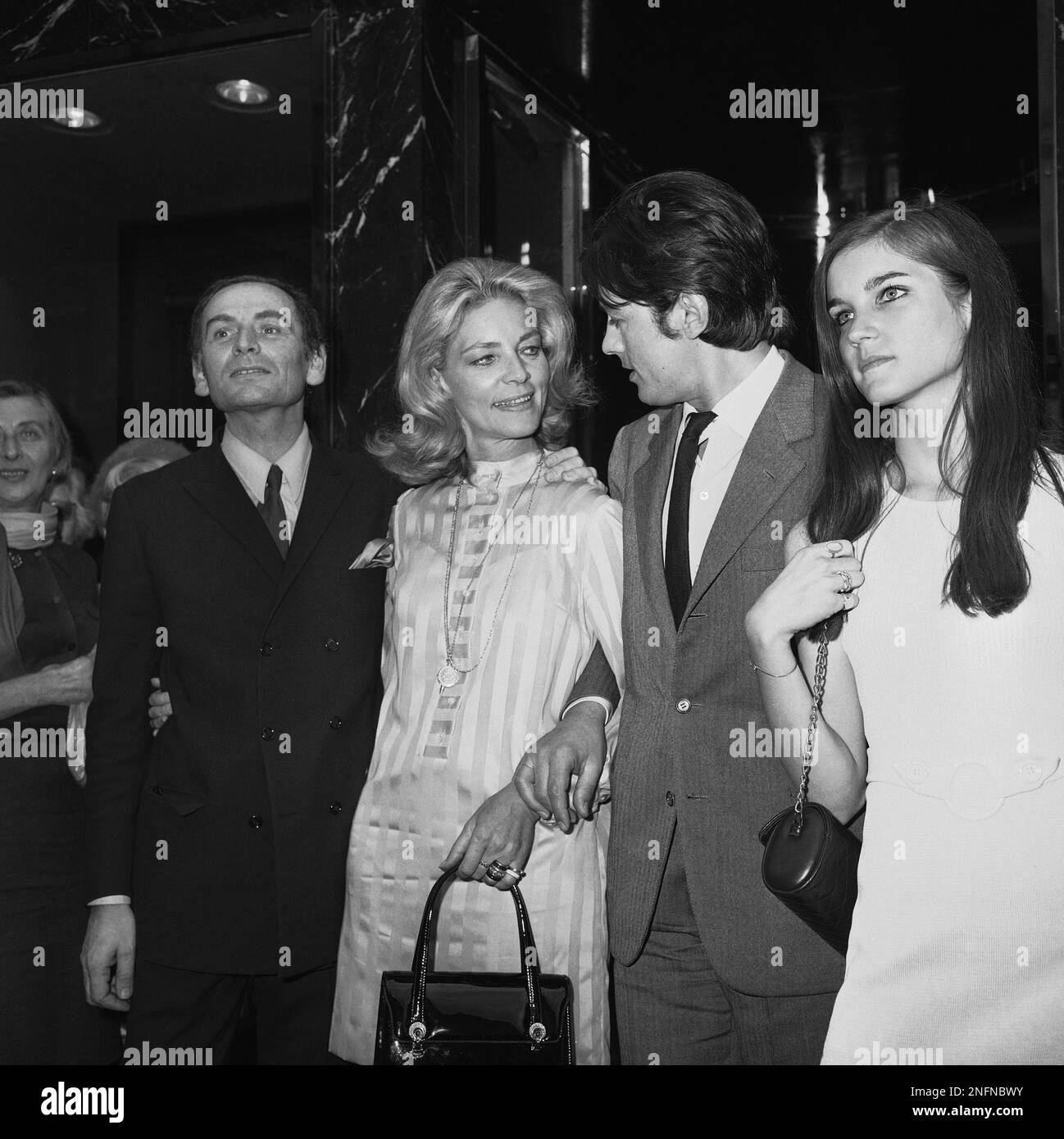 Paris Couturier Pierre Cardin, left, poses with American actress Lauren ...