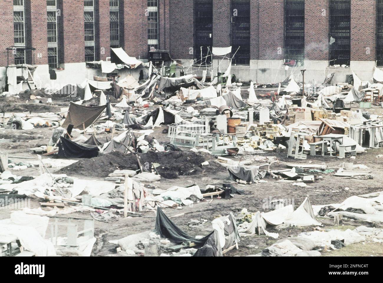 The aftermath of the riot at Attica prison which left 43 dead over a ...