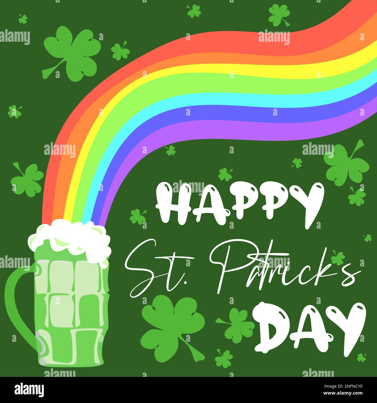 Happy St. Patricks Day handwritten lettering quote for postcards ...