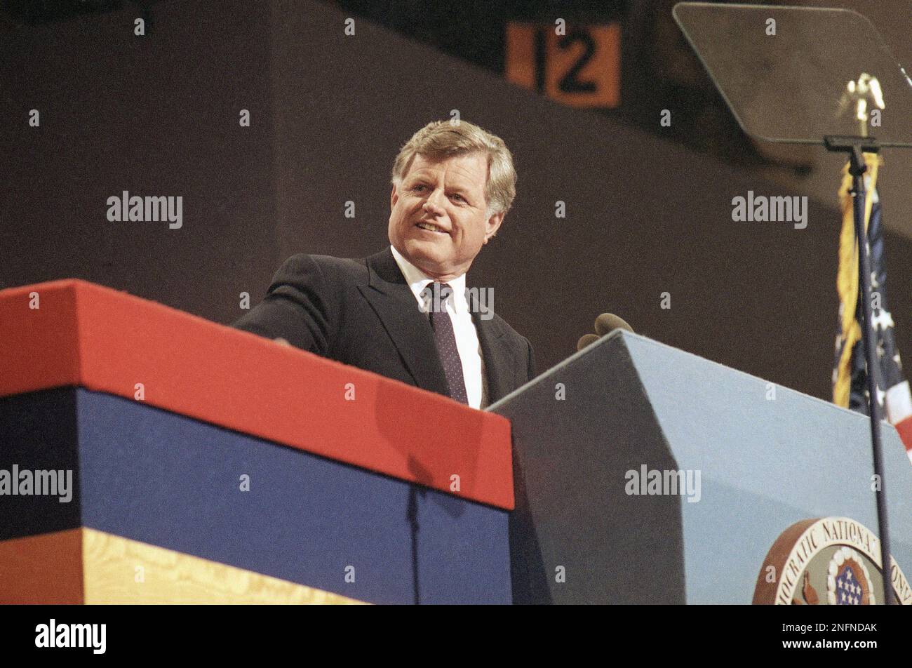 Edward Kennedy, shown speaking at the Democratic National Convention in ...