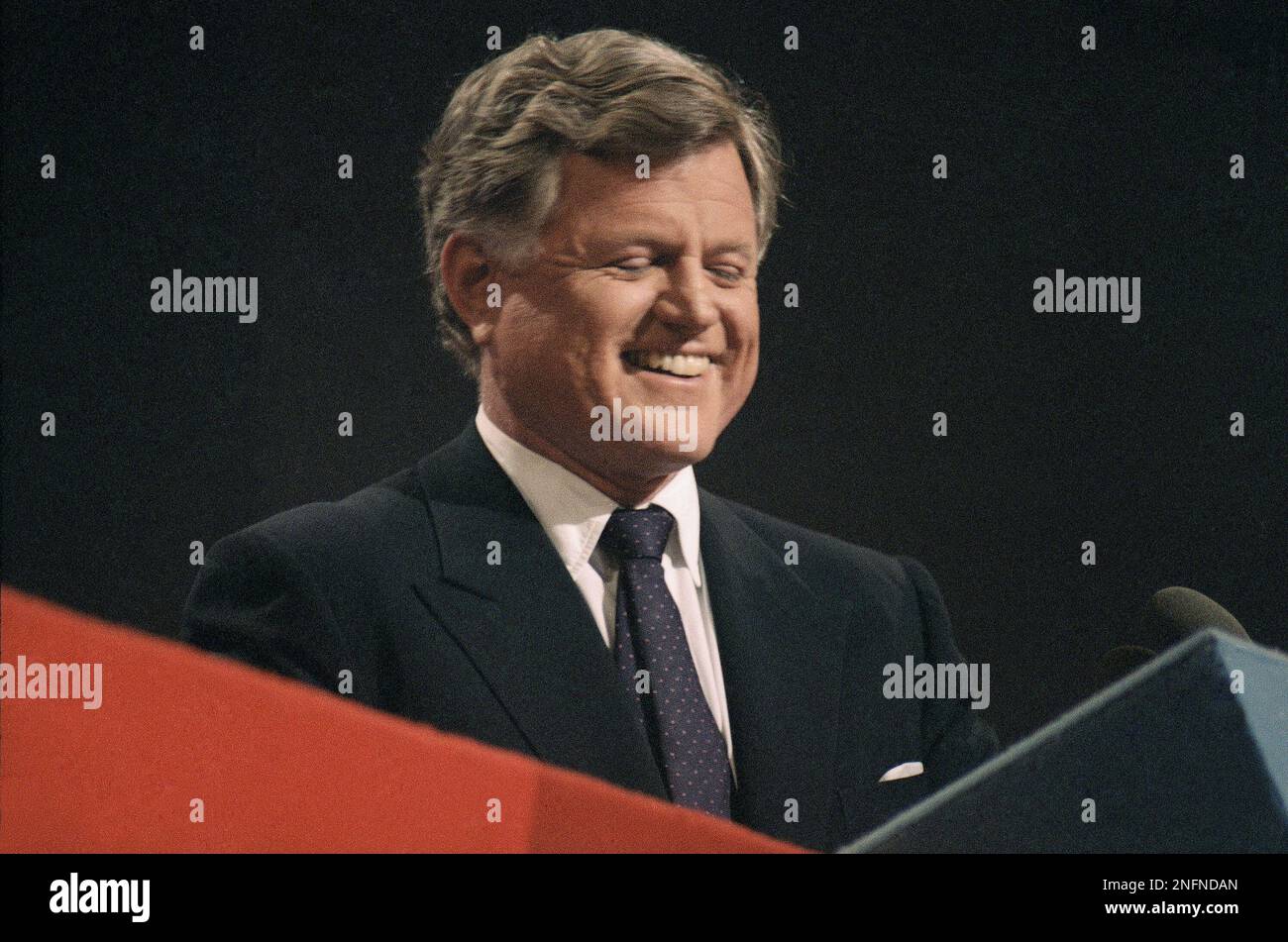Edward Kennedy, shown speaking at the Democratic National Convention in ...
