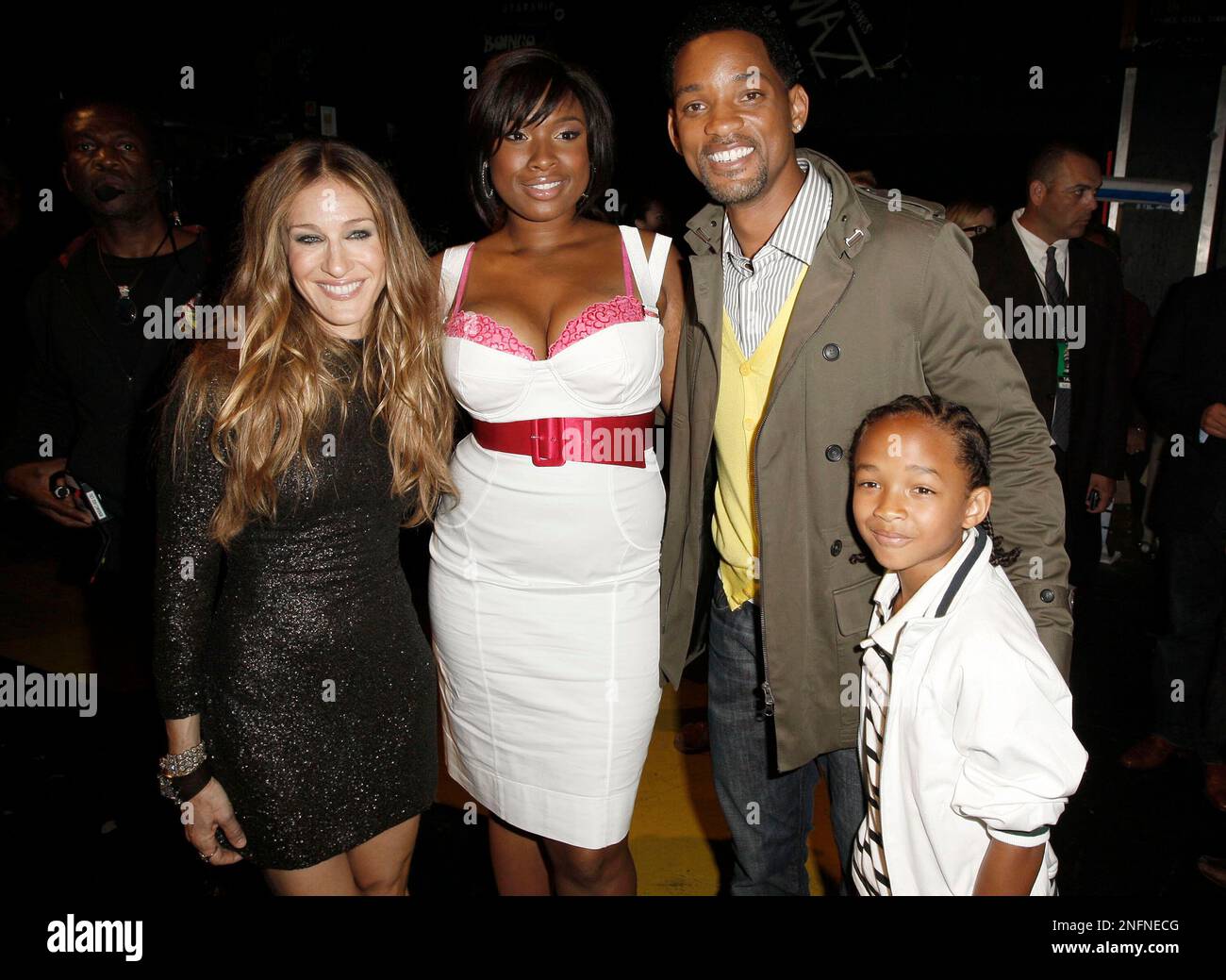 (L-R) Sarah Jessica Parker, Jennifer Hudson, Will Smith, and his son ...