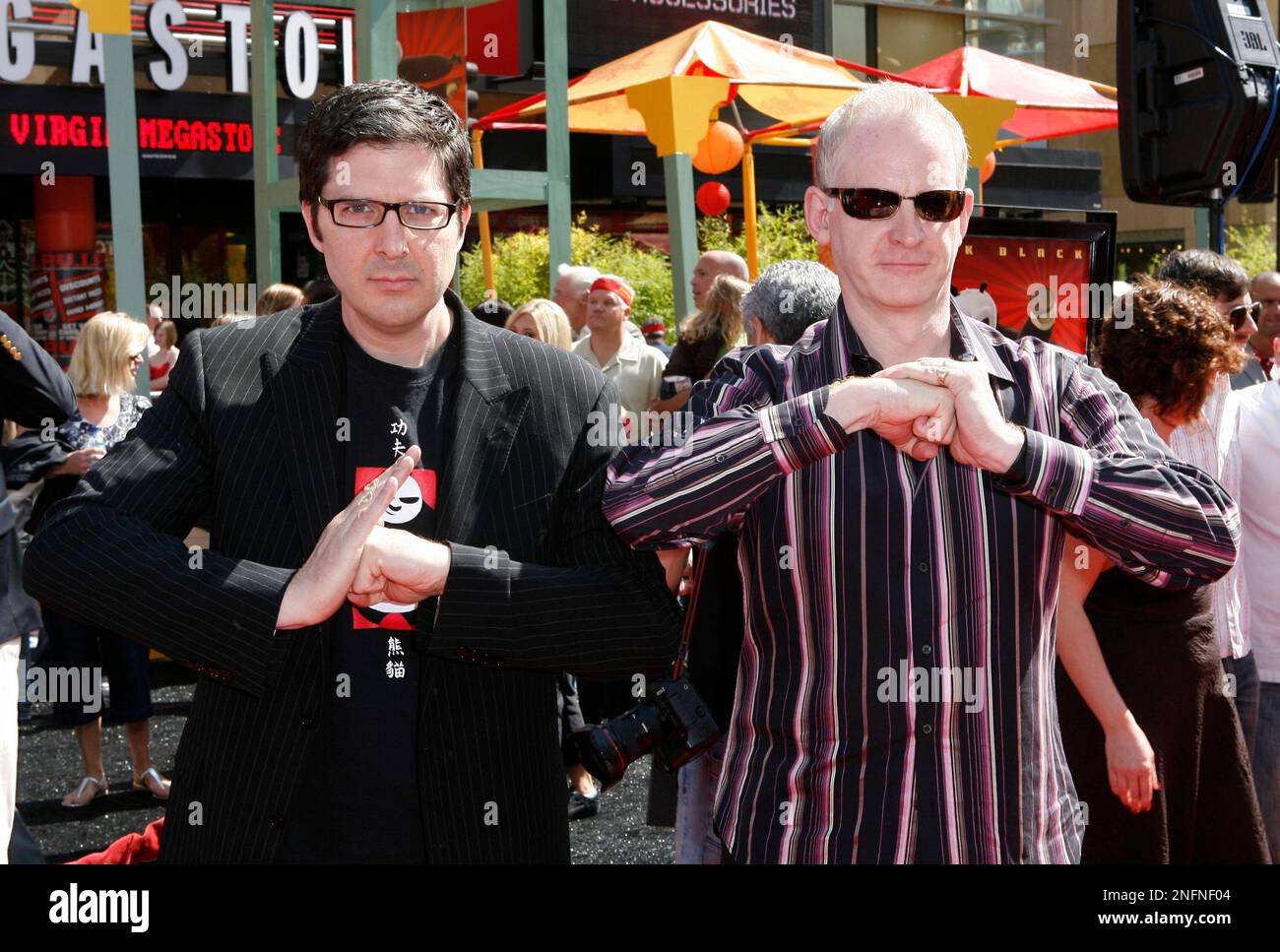 Directors Mark Osborne, left and John Stevenson arrives at the "Kung Fu ...