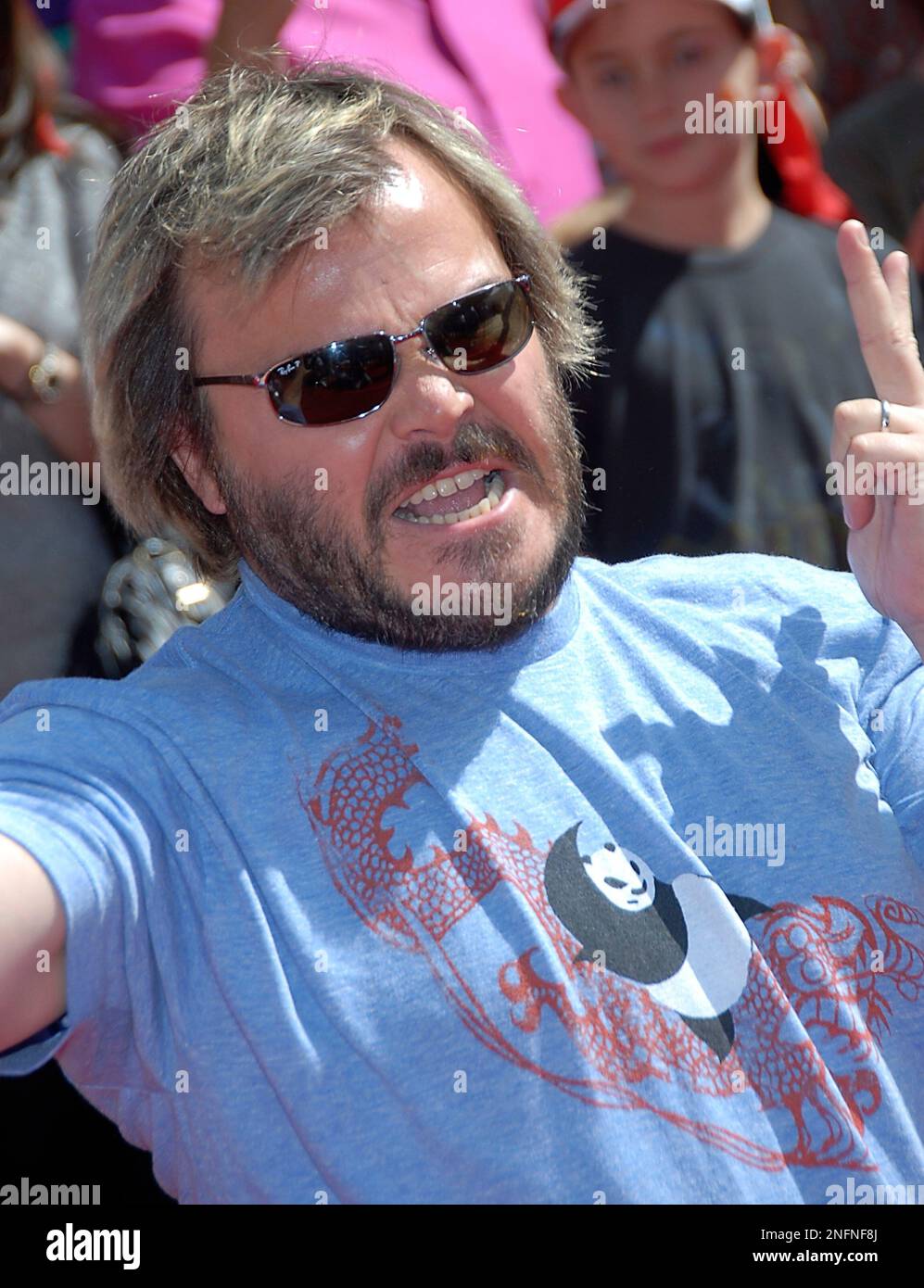 Actor Jack Black poses on the press line at the "Kung Fu Panda ...