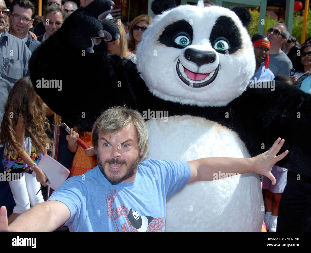 Actor Jack Black poses on the press line at the "Kung Fu Panda ...