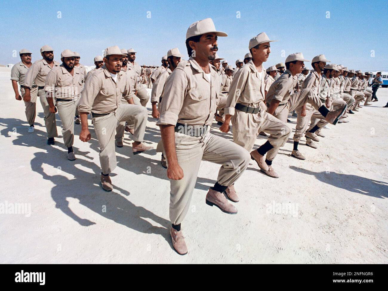 Kuwaiti volunteer Army trains on Nov. 11, 1990, in Saudi Arabian Desert ...