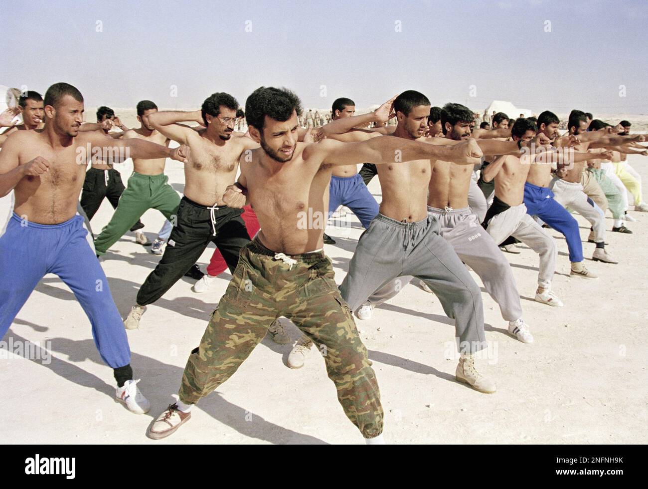Kuwaiti Volunteer Army trains in the Martial Arts in the Saudi Arabian ...
