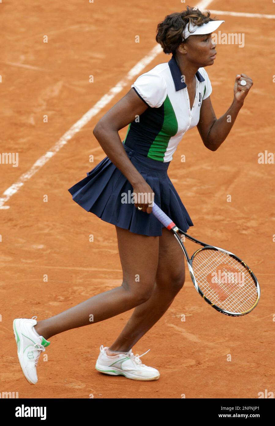 United States' Venus Williams reacts while defeating Tunisia's Selima ...