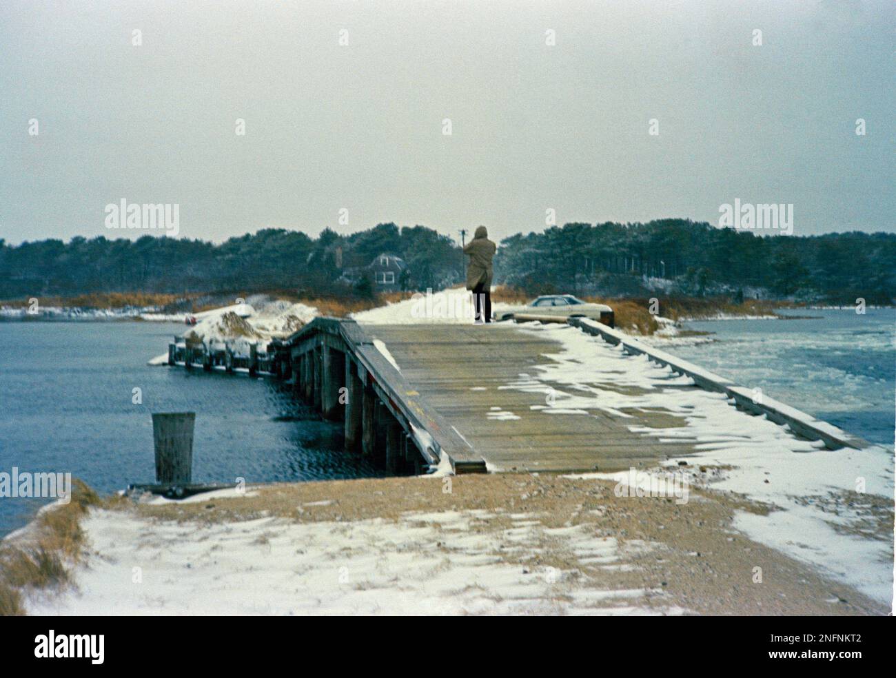 This is a view of the bridge at Chappaquiddick Island, Mass., during a ...