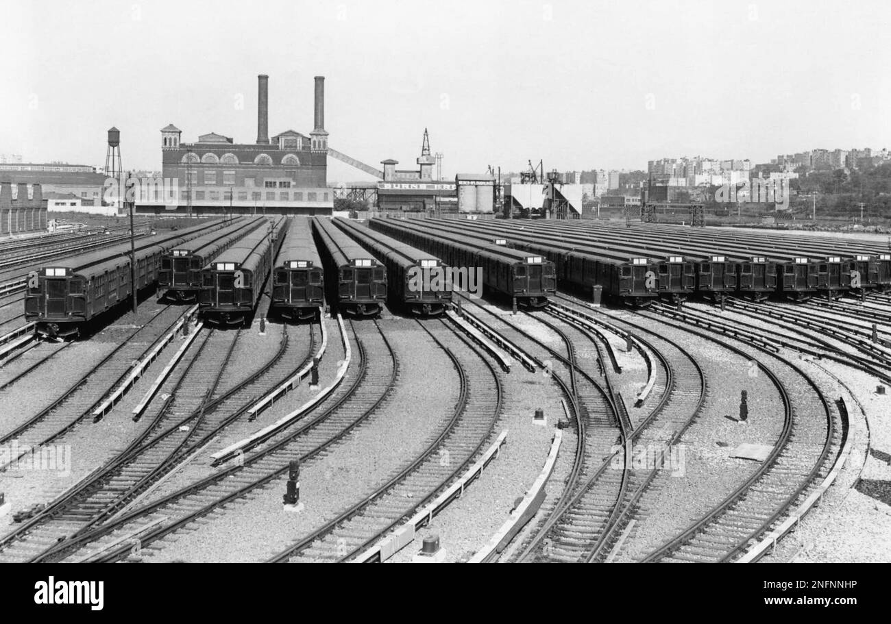 A New York City subway yard is shown, date and location unknown. (AP ...