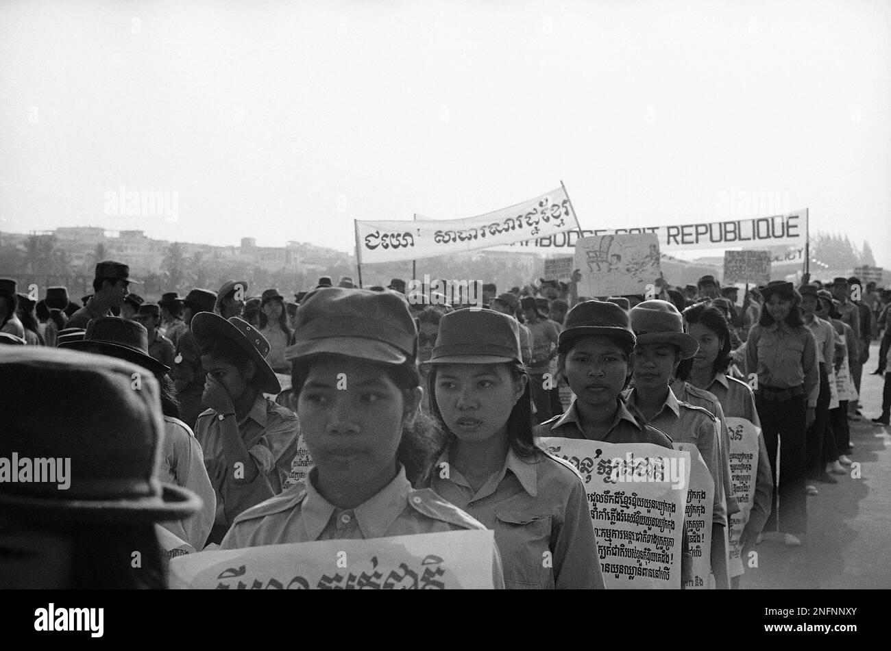 This is part of the giant demonstration by young Cambodia students when ...