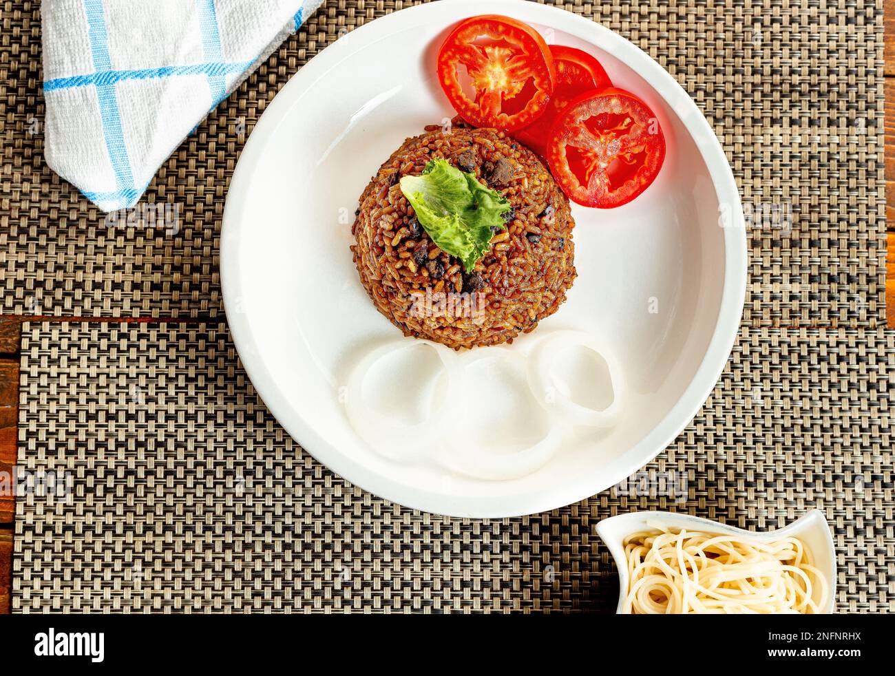 rice. fruits, meat Stock Photo - Alamy