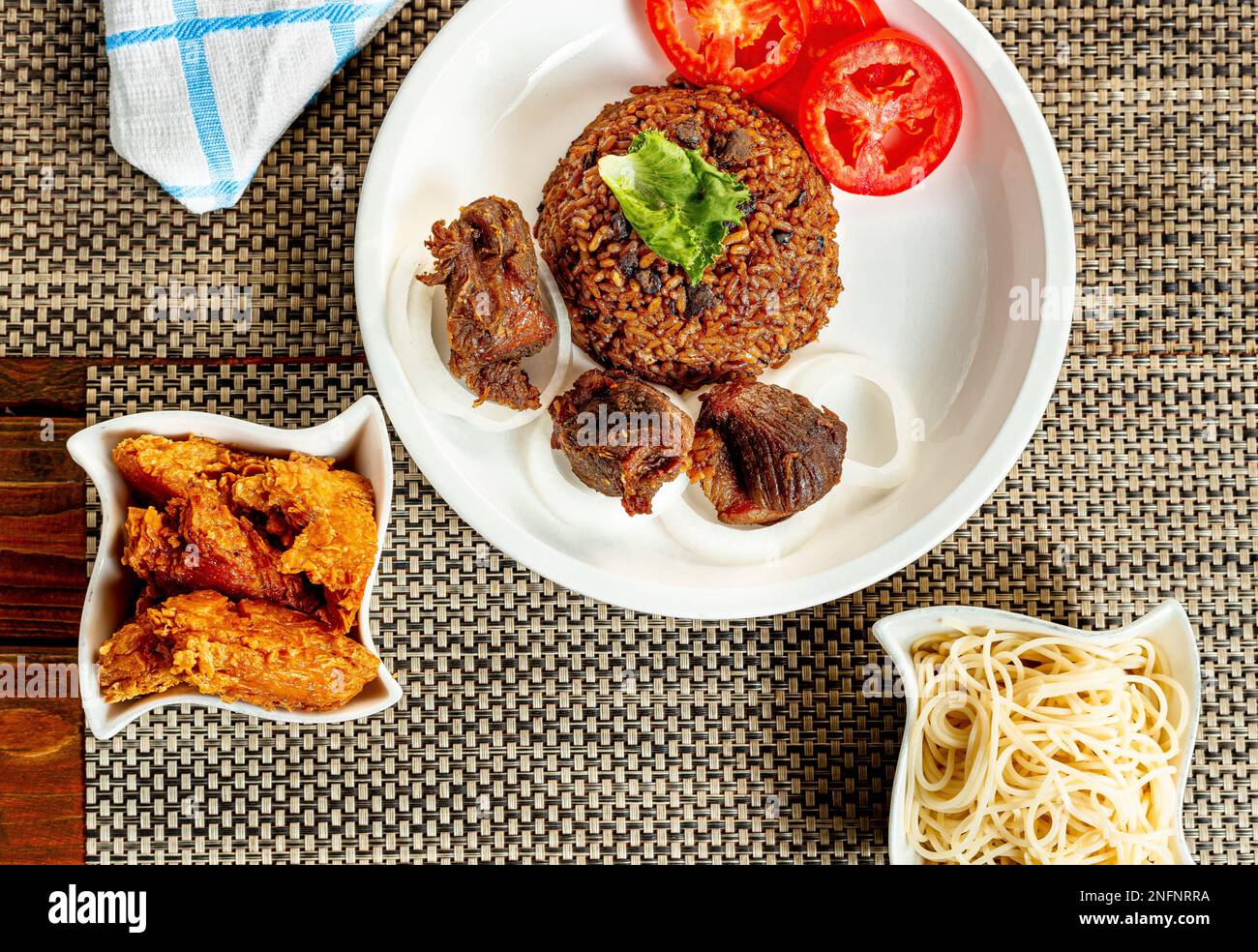 rice. fruits, meat Stock Photo - Alamy