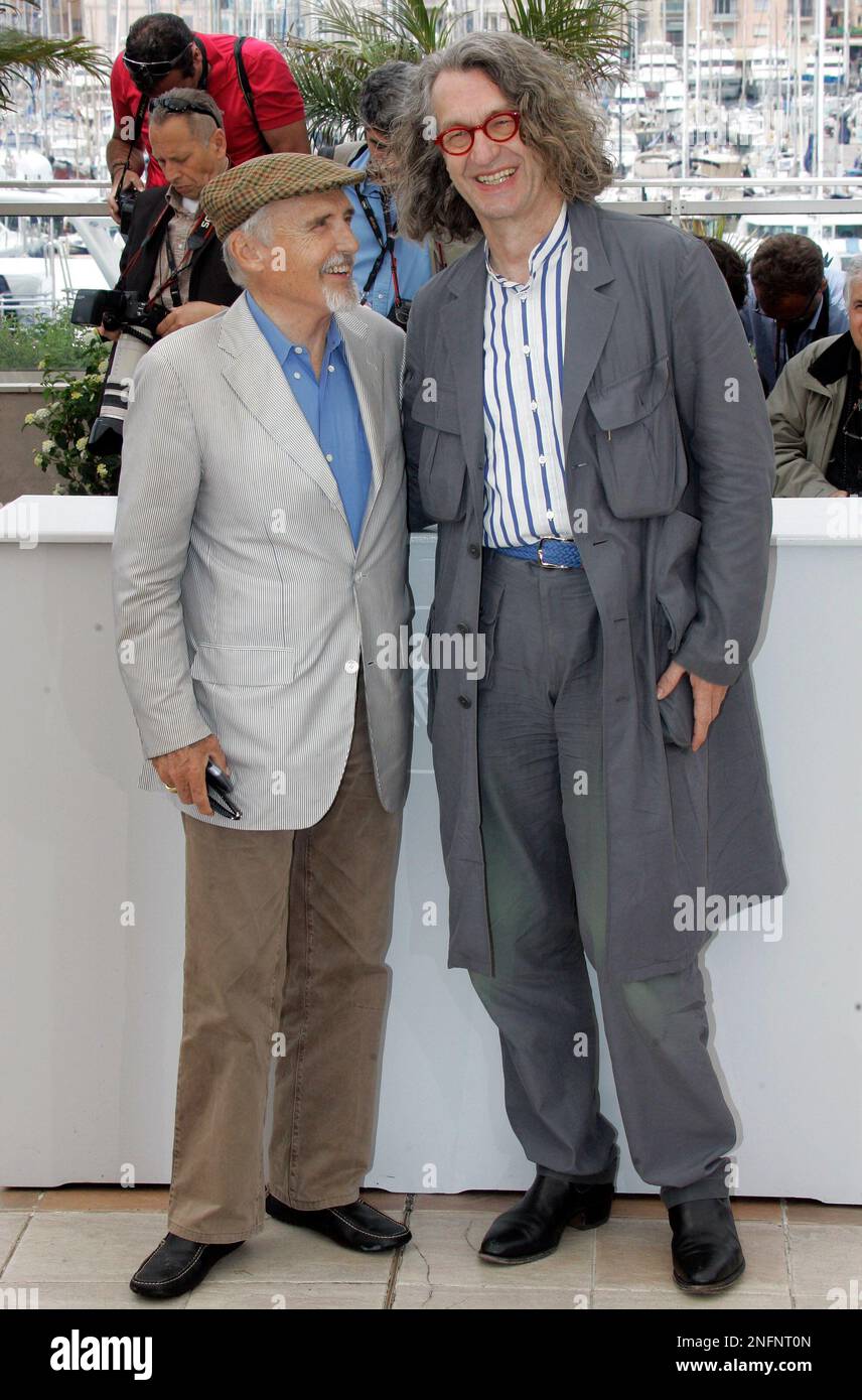 American actor Dennis Hopper, left, and German director Wim Wenders ...