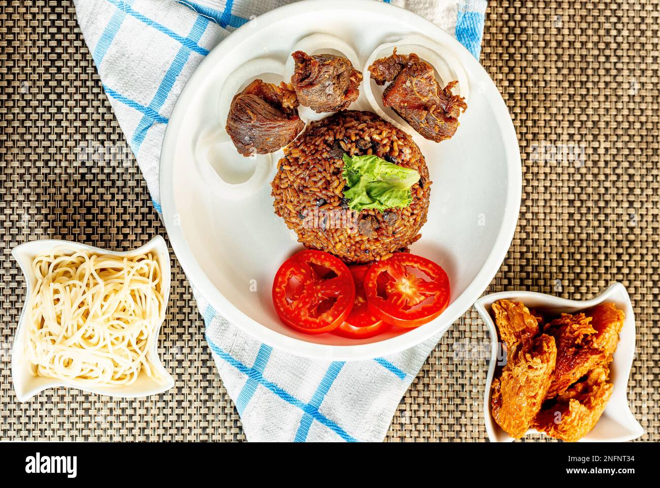 rice. fruits, meat Stock Photo - Alamy