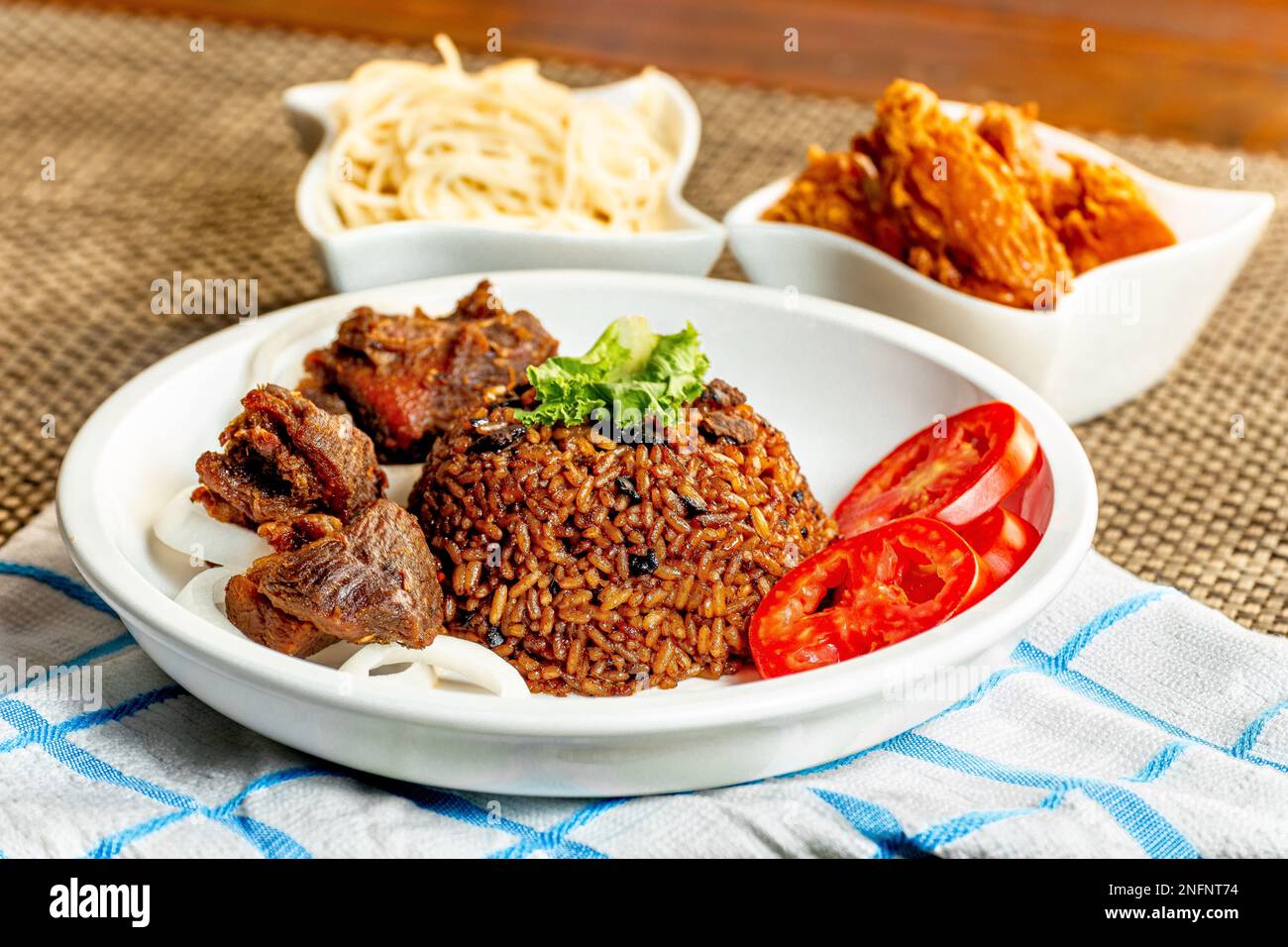 rice. fruits, meat Stock Photo - Alamy