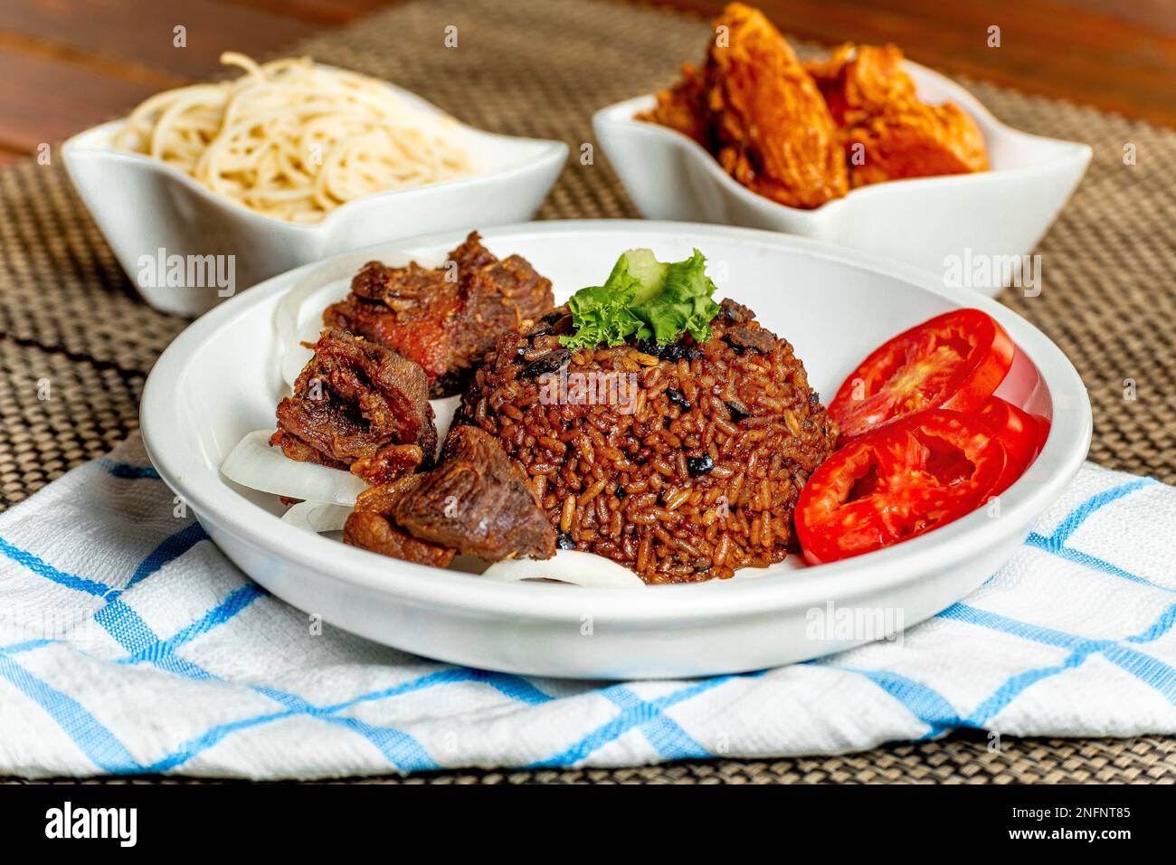rice. fruits, meat Stock Photo - Alamy