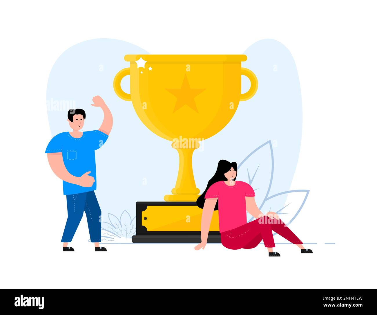 Woman office award cup Stock Vector Images - Alamy
