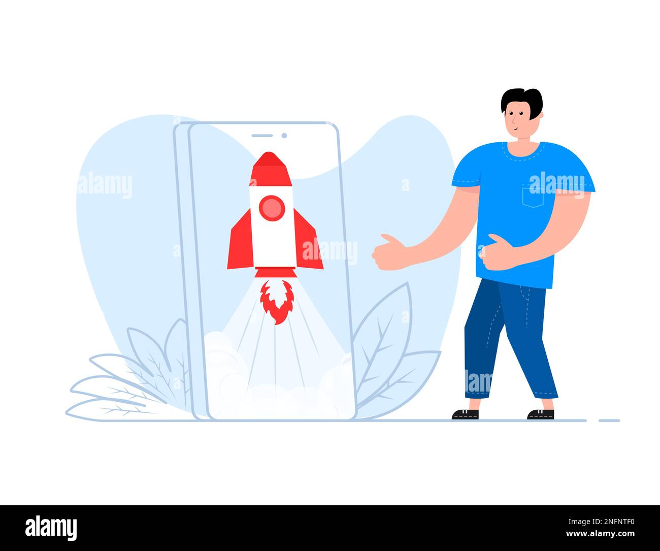 Rocket launch. Spaceship launch. Start up. Super developer Stock Vector ...