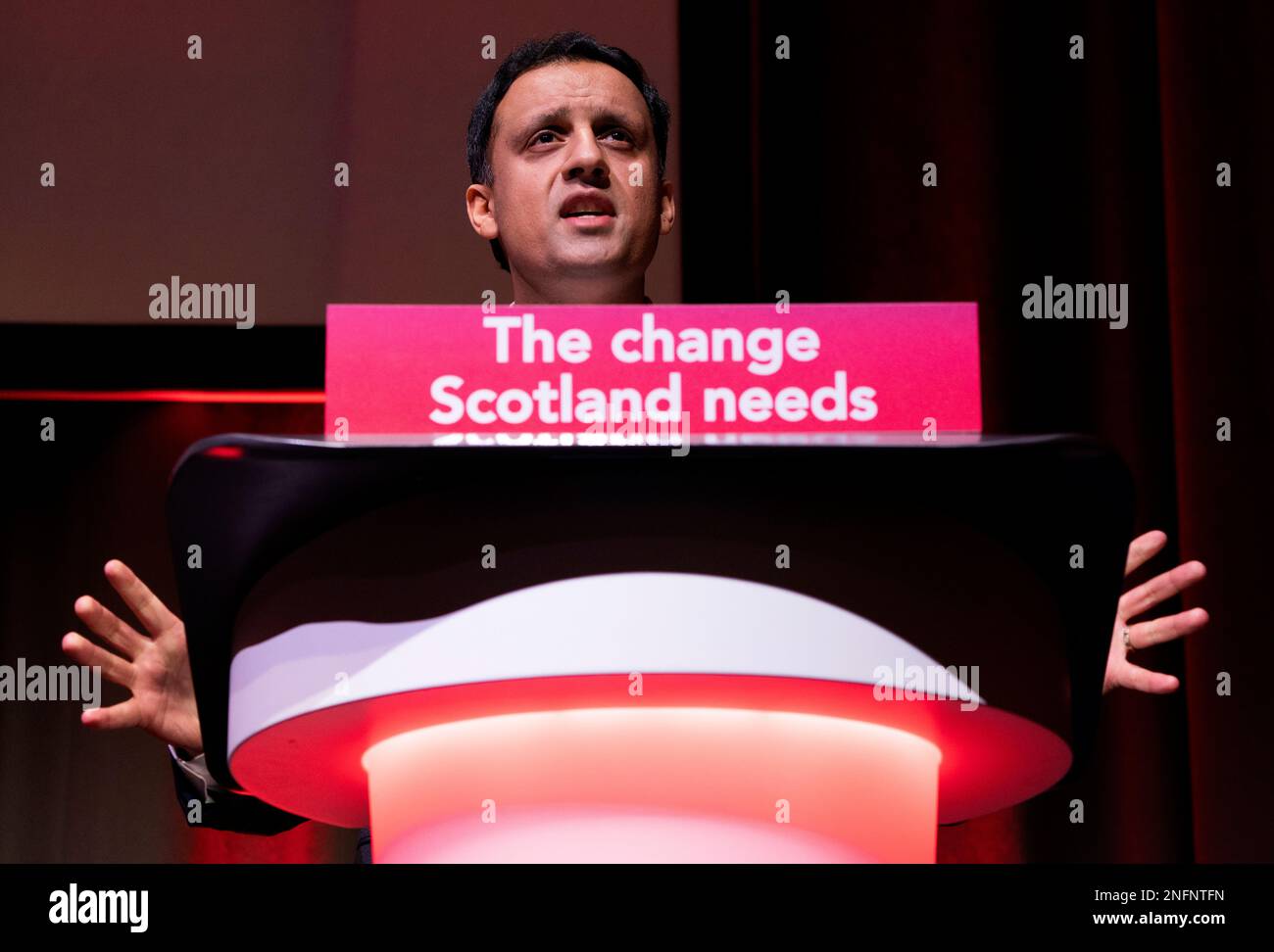 Scottish Labour leader Anas Sarwar speaking on the first day of the ...