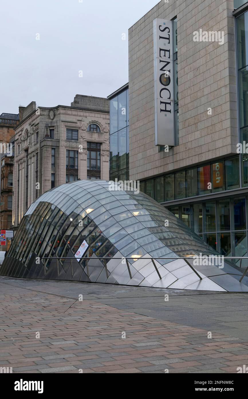 St Enoch Square shopping centre and Subway underground station entrance ...