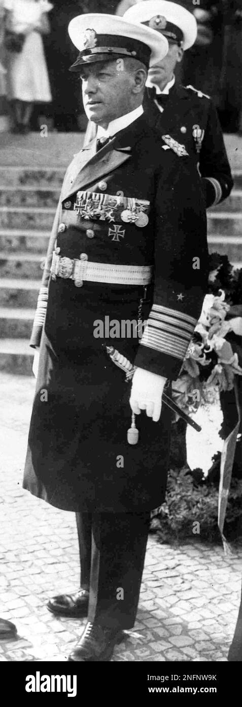 Newly appointed chief of the Austrian Danube Flotilla, Admiral Erich ...