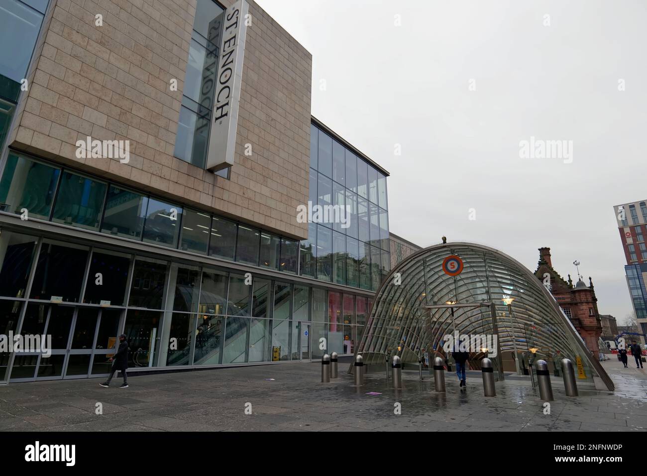 St Enoch Square shopping centre and Subway underground station entrance ...