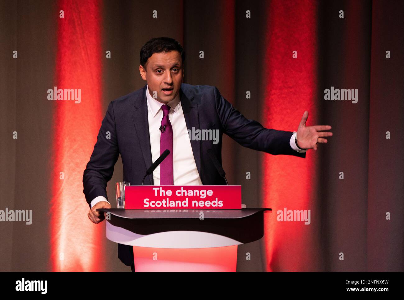 Scottish Labour leader Anas Sarwar speaking on the first day of the ...