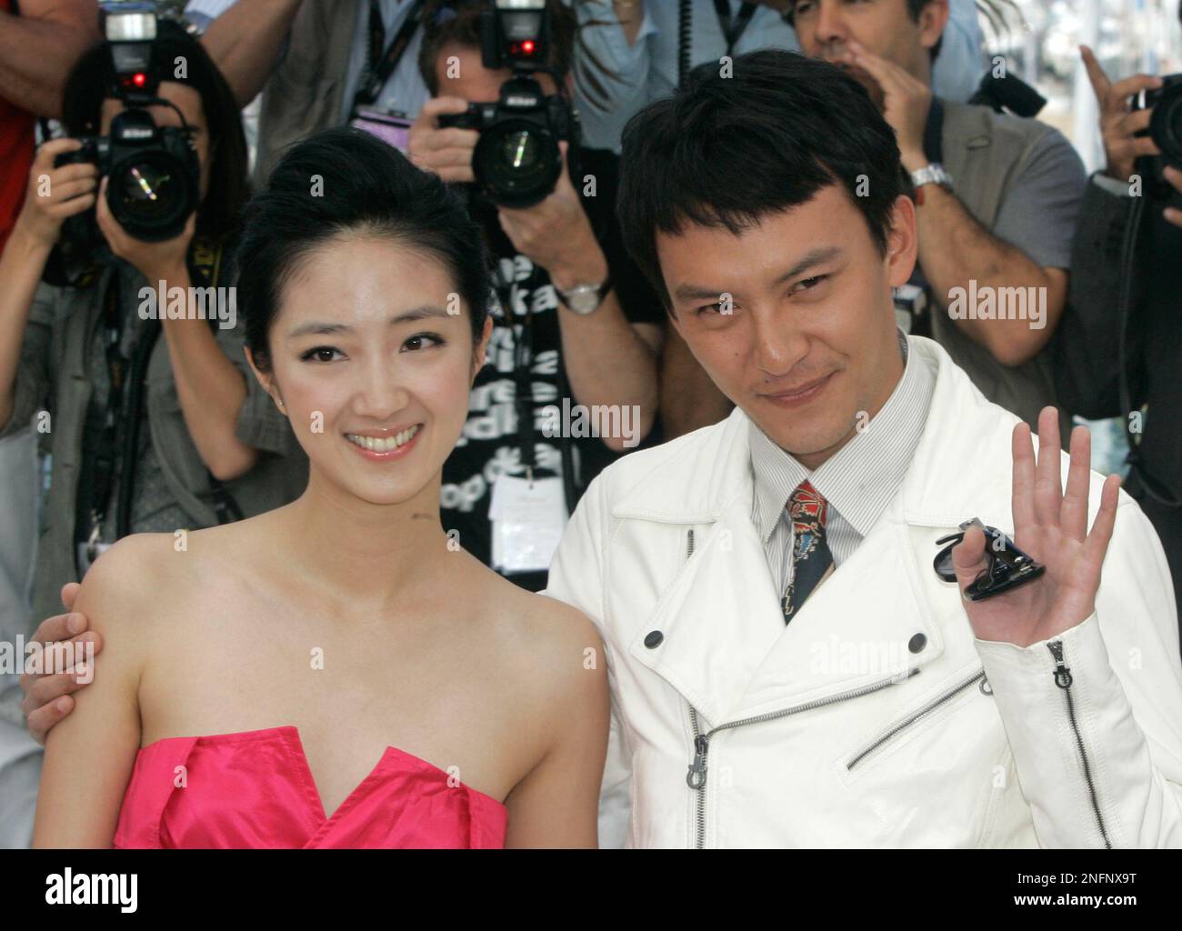 Actress Chen Chang and actor Lun-Mei Kwai of Taiwan pose for the photo ...