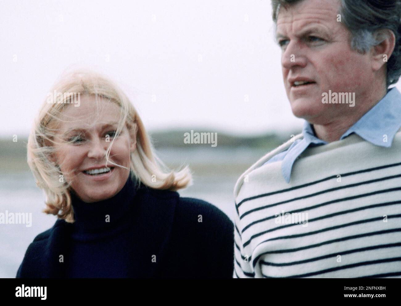 Sen. Edward F. Kennedy, right, and his wife Joan are shown on ...